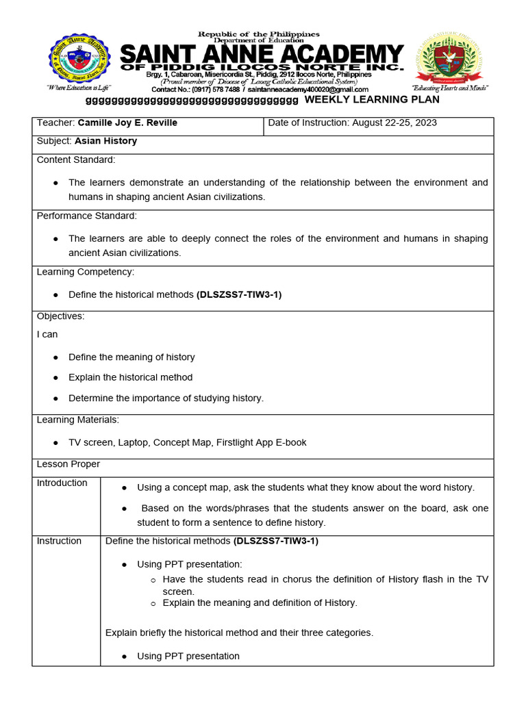 GGGGGGGGGGGGGGGGGGGGGGGGGGGGGGGGG WEEKLY LEARNING PLAN | PDF | Learning | Behavior Modification