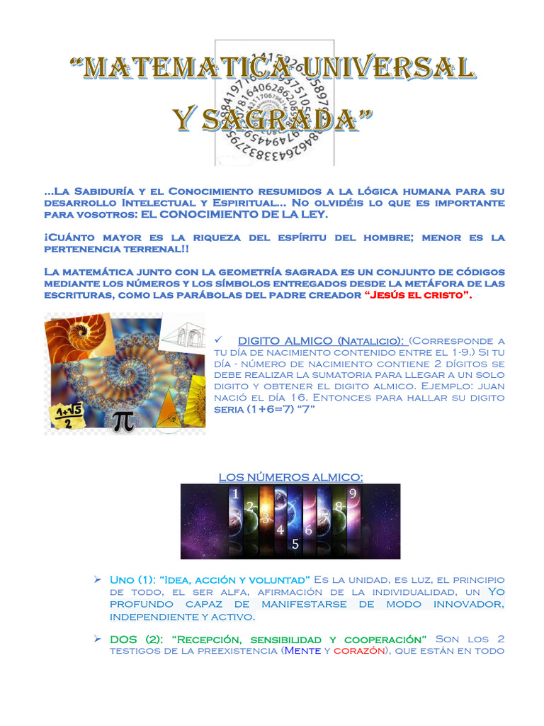 Matematica Universal y Sagrada | PDF | Amor | Karma