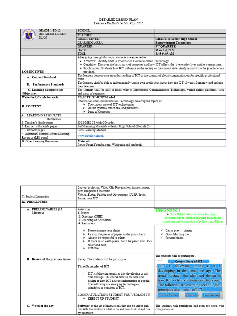 DLP Etech Q2 | PDF | Computer Hardware | Input/Output
