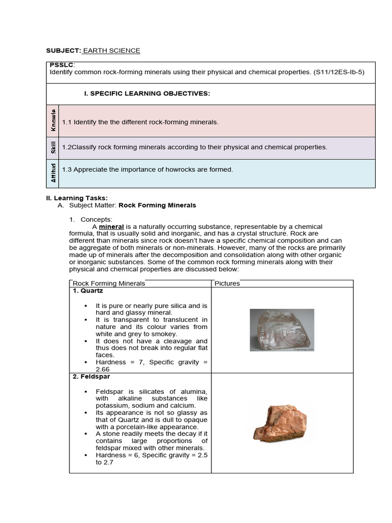 Rock-Forming Minerals | PDF | Minerals | Rock (Geology)