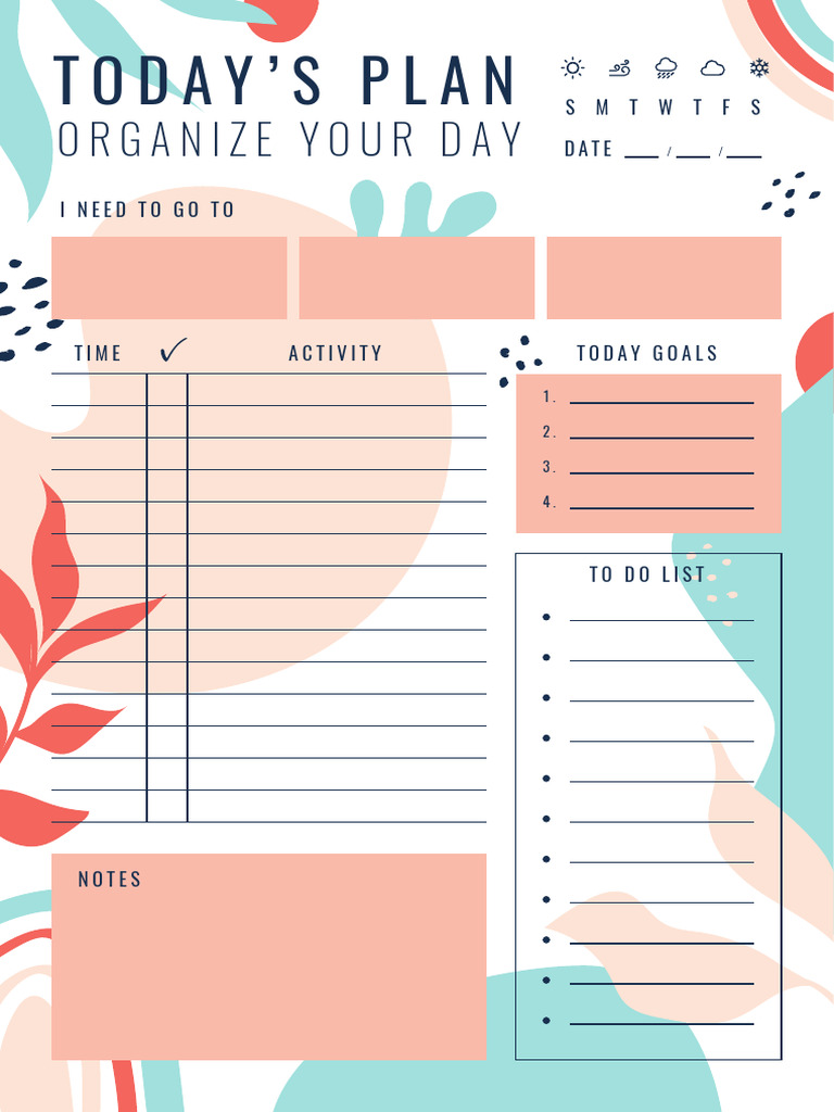 Today'S Plan: Organize Your Day | PDF