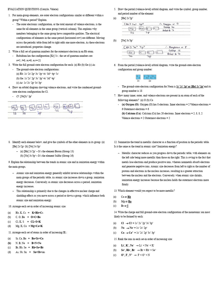 Periodic Table Electron Configurations Guide | PDF | Electron ...