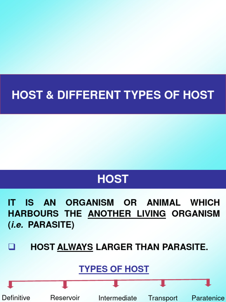 Type of Hosts | PDF | Parasitism | Biology