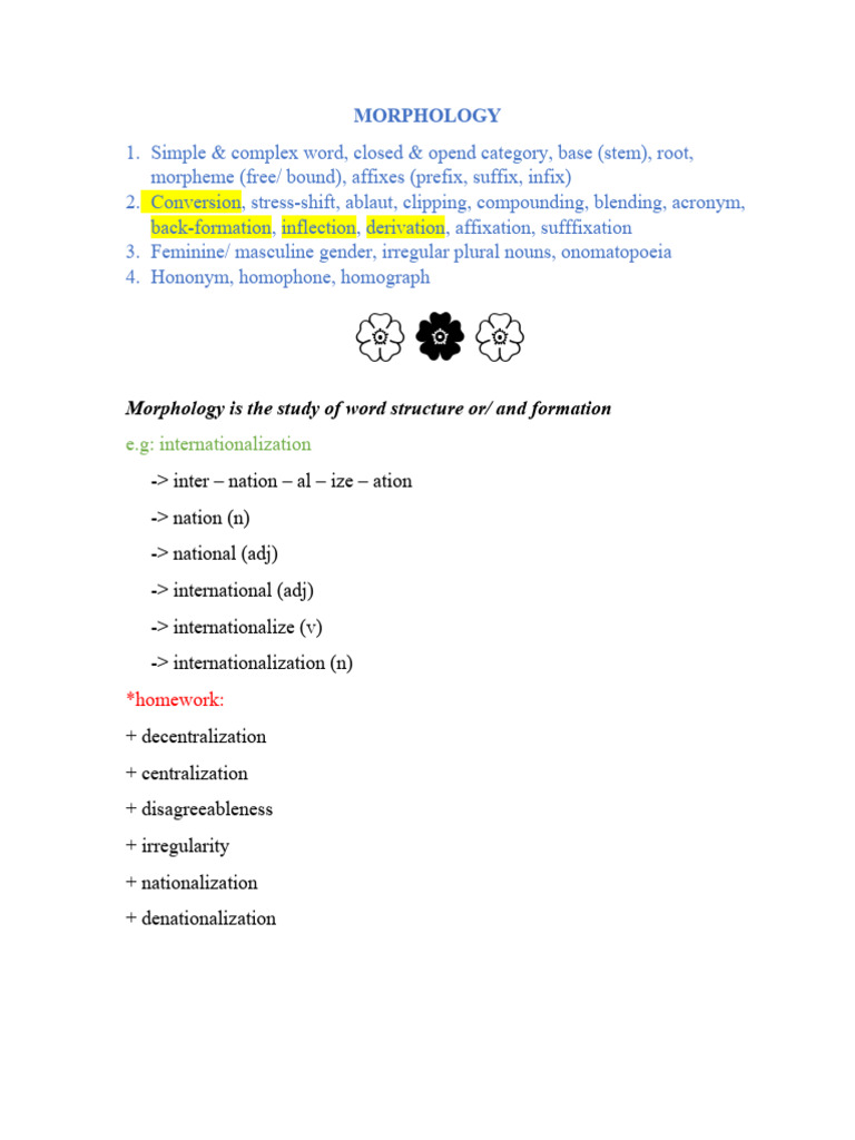 MORPHOLOGY | PDF | Word | Morphology (Linguistics)
