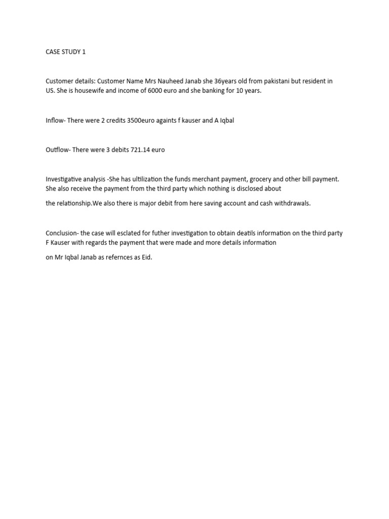 Banking Case Studies: Mrs. Janab & Mr. Aichikwu | PDF