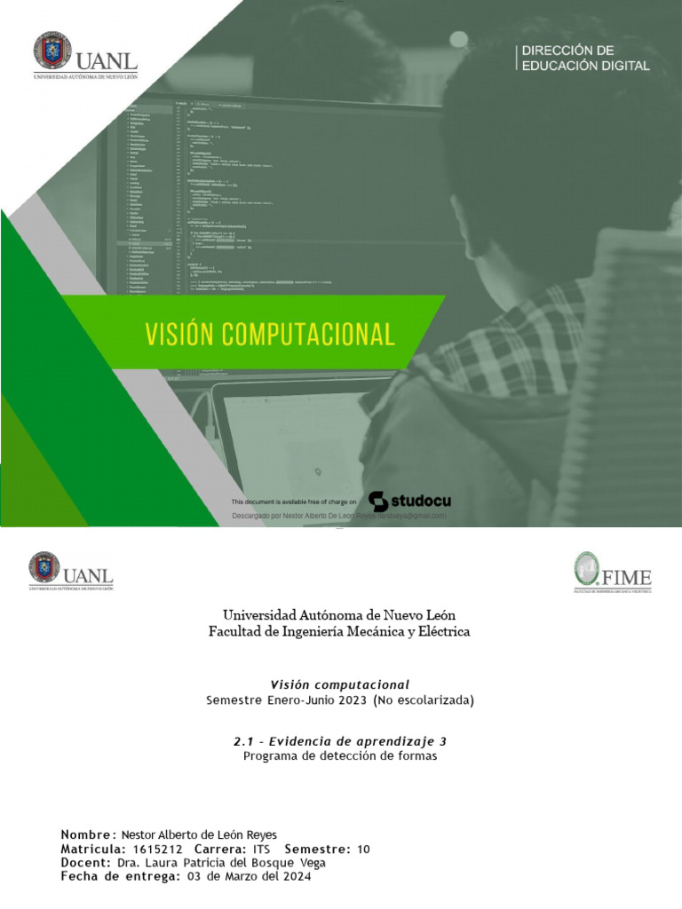 Visón Computacional Ev1 | PDF | Segmentación de imagen | Programación de computadoras