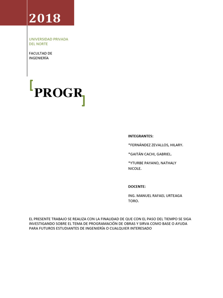Informe Programación | PDF | Gestión de proyectos | Informática