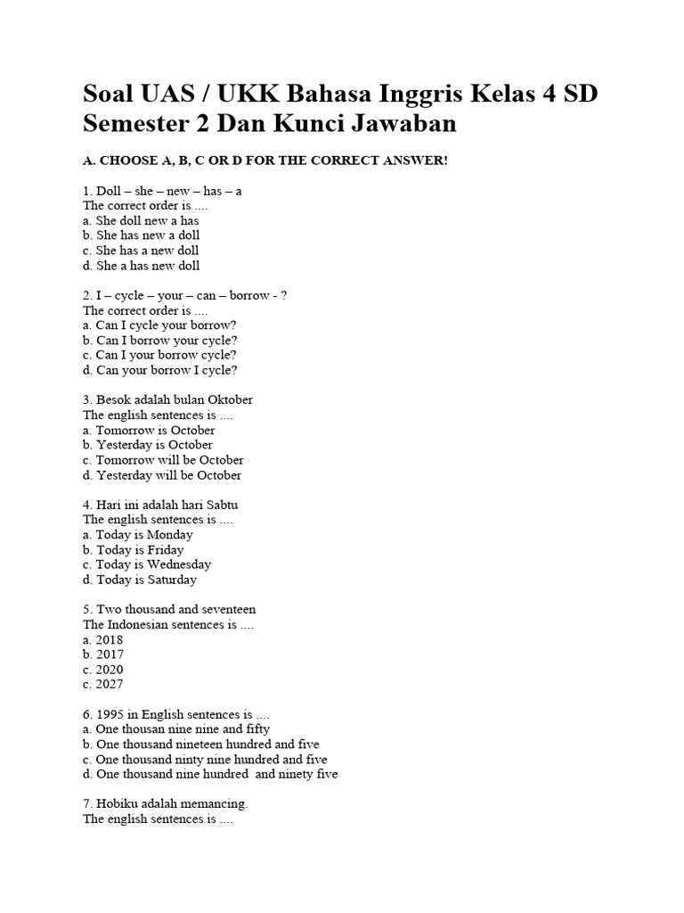 Soal UAS | PDF