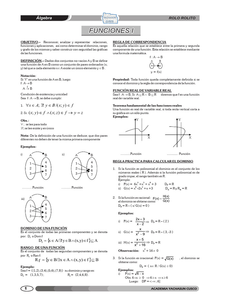Funciones Repaso | PDF | Función (Matemáticas) | Logaritmo