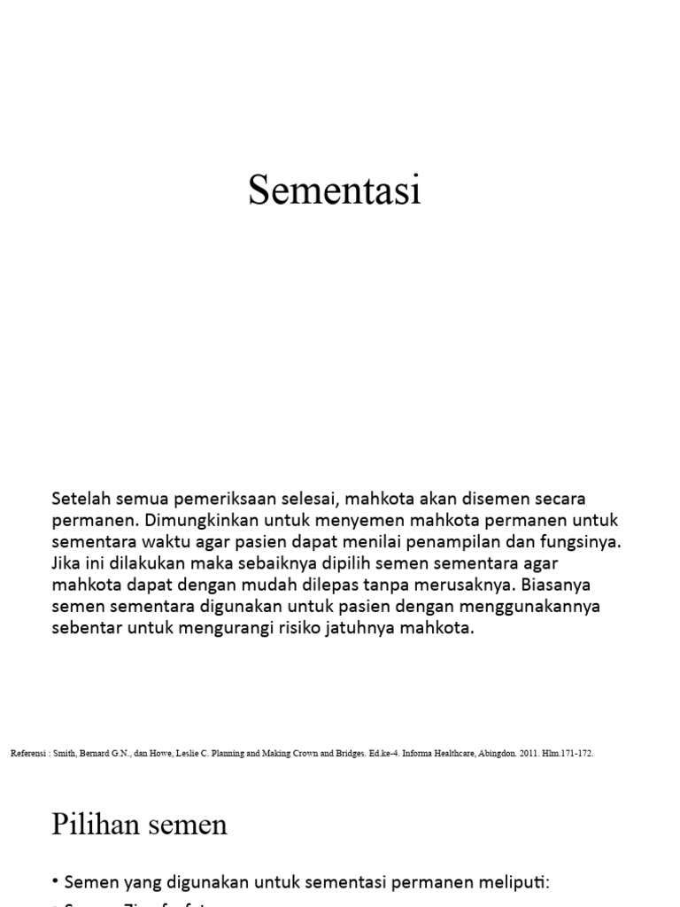 Panduan Sementasi Mahkota Gigi | PDF