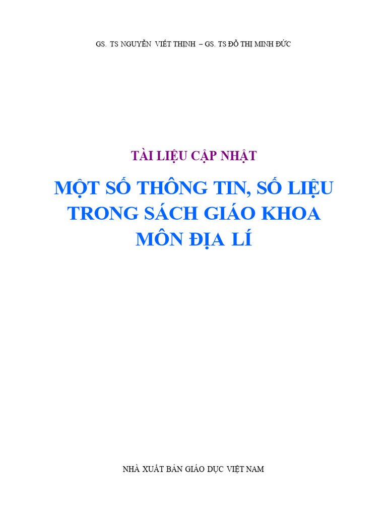 Cap Nhat So Lieu Moi Mon Dia Li | PDF