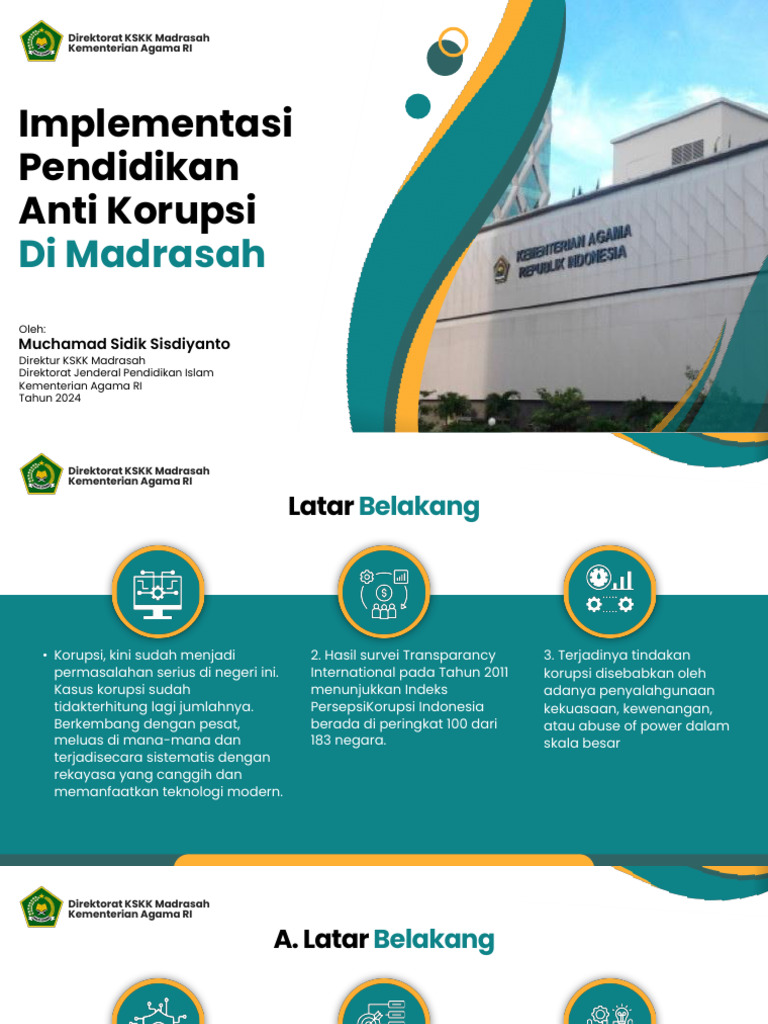 Implementasi Pendidikan Anti Korupsi Di Madrasah - Kementerian Agama | PDF