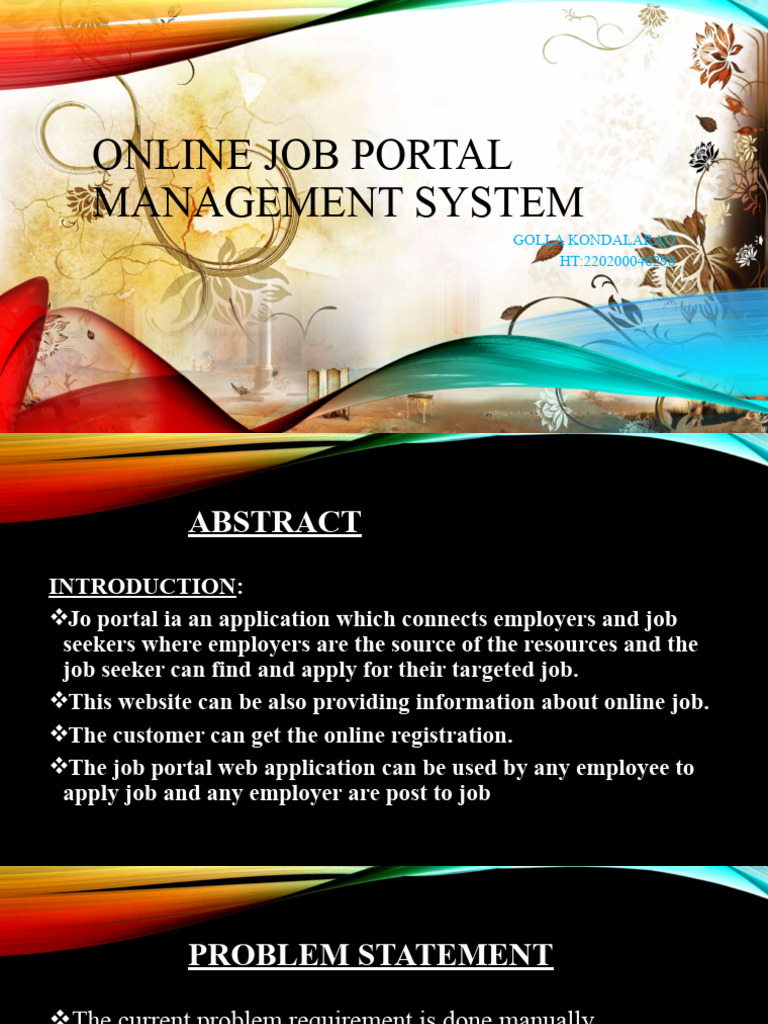 Online Job Portal Management System | PDF | Employment | World Wide Web