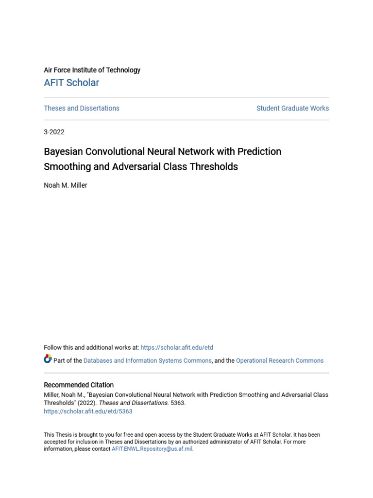 Thesis 2022-Bayesian Convolutional Neural Network With Prediction Smoothing A | PDF | Artificial ...