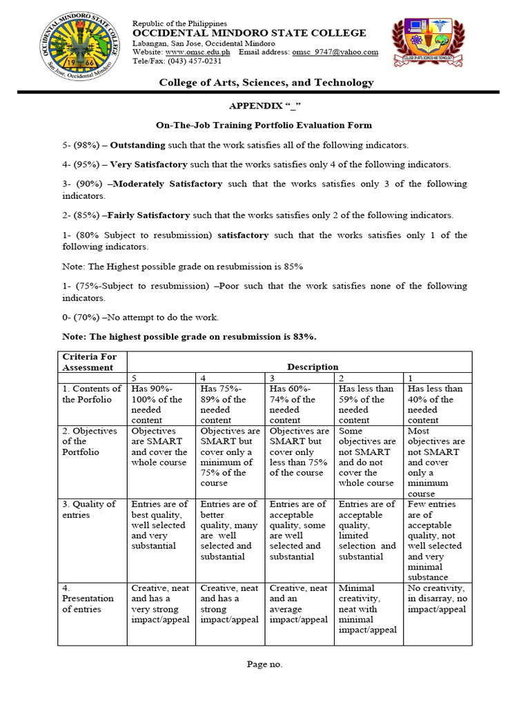 APPENDIX O Evaluation 1 | PDF