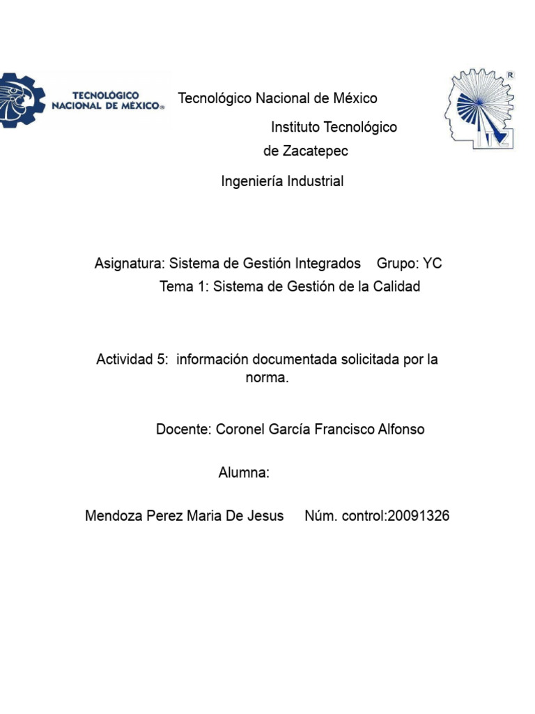 Información Documentada en ISO 9001 | PDF | Calidad (comercial ...