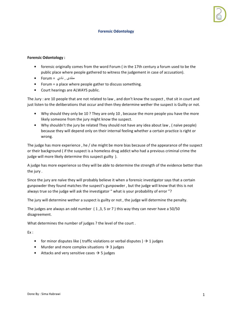 Forensic Dentistry Pdf Human Tooth Dentistry