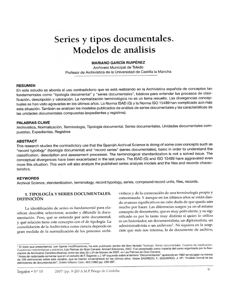 01 Series Tipos Documentales | PDF