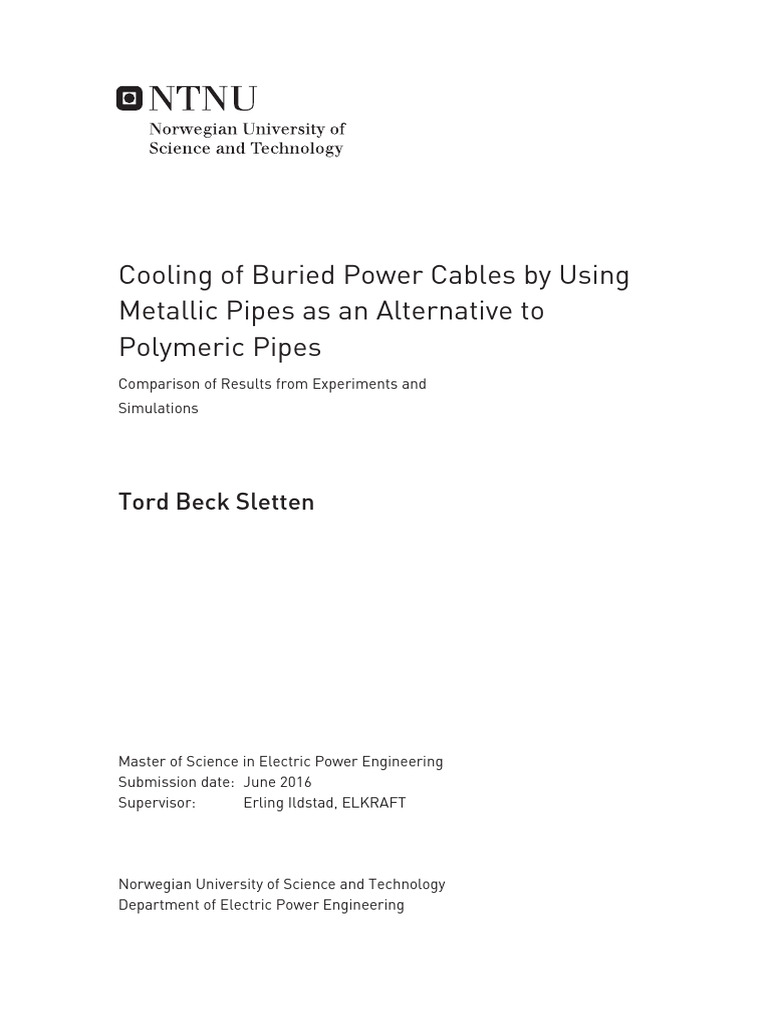 Cooling of Buried Power Cables by Using Metallic Pipes As An ...