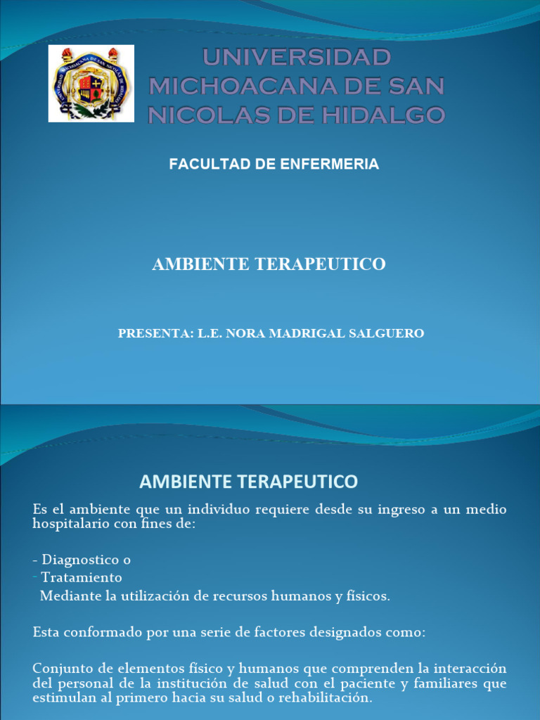 Ambiente Terapeutico | PDF | Medicina | Terapia