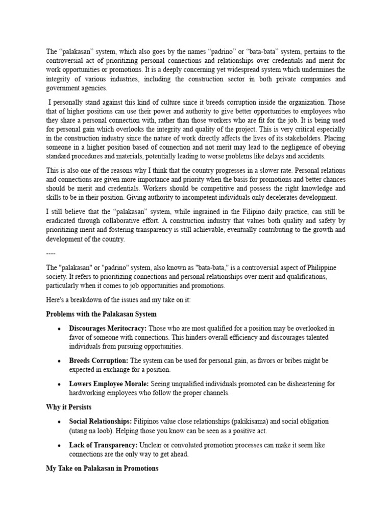 Palakasan System | PDF | Meritocracy | Economies