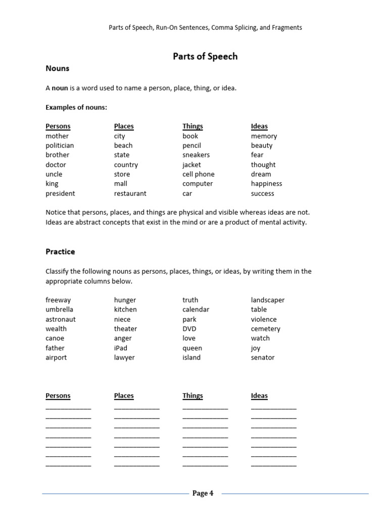 Parts of Speech and Sentence Structure Guide | PDF | Subject (Grammar ...