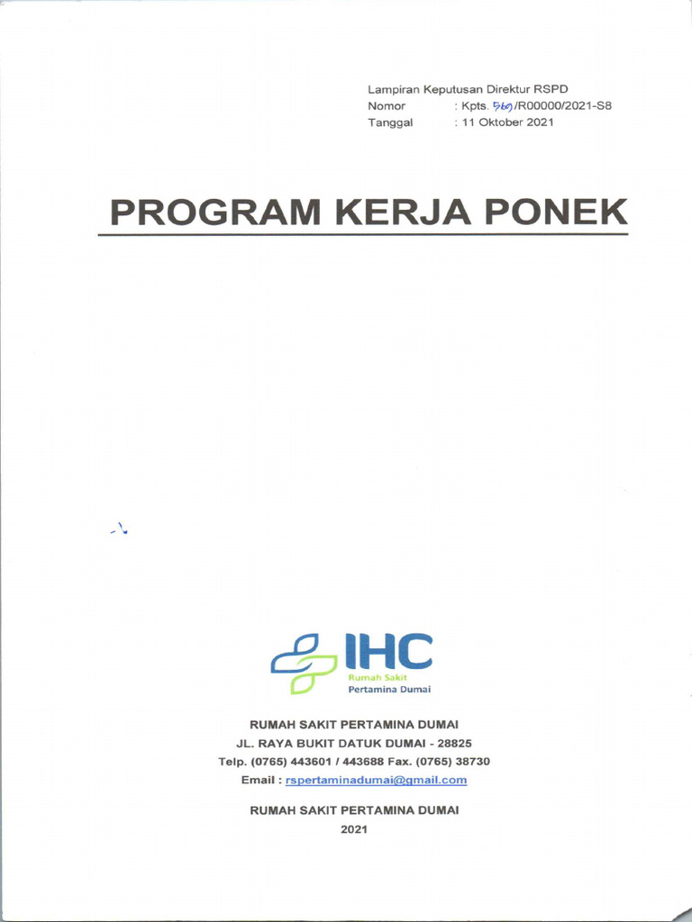 Program Kerja Ponek | PDF