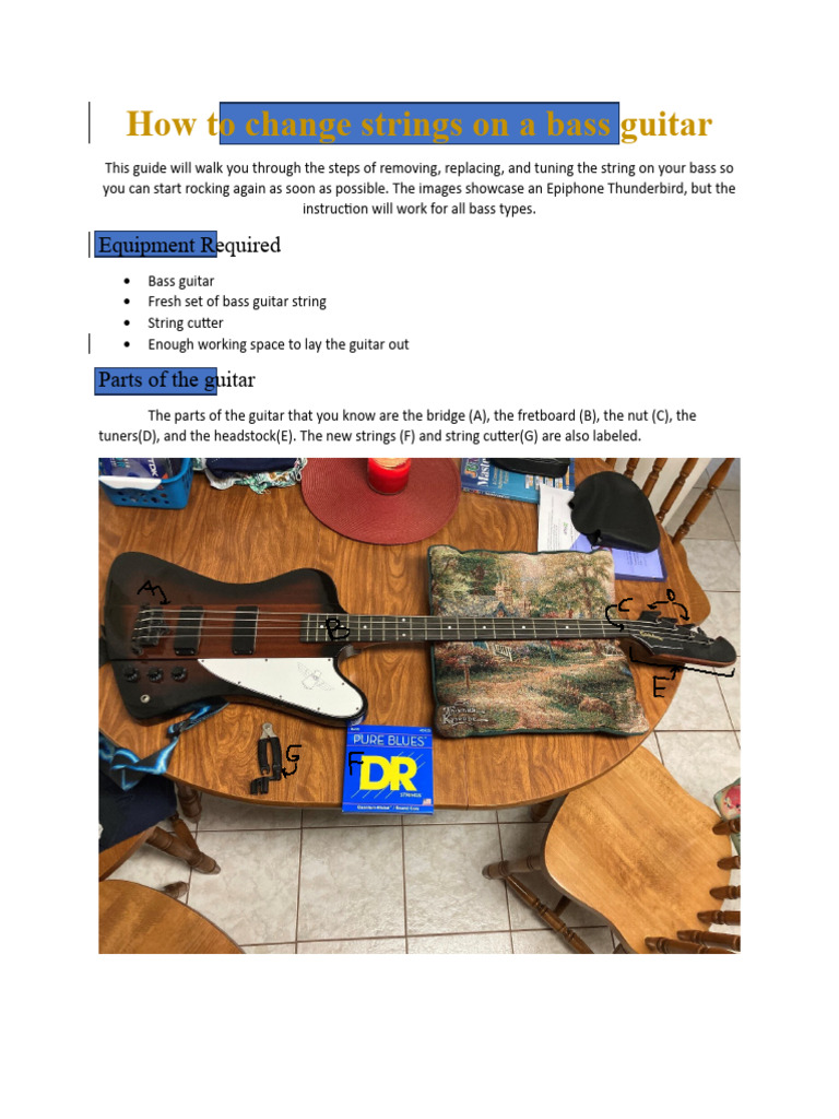 How To Change Strings On A Bass-1 | Download Free PDF | Guitars ...