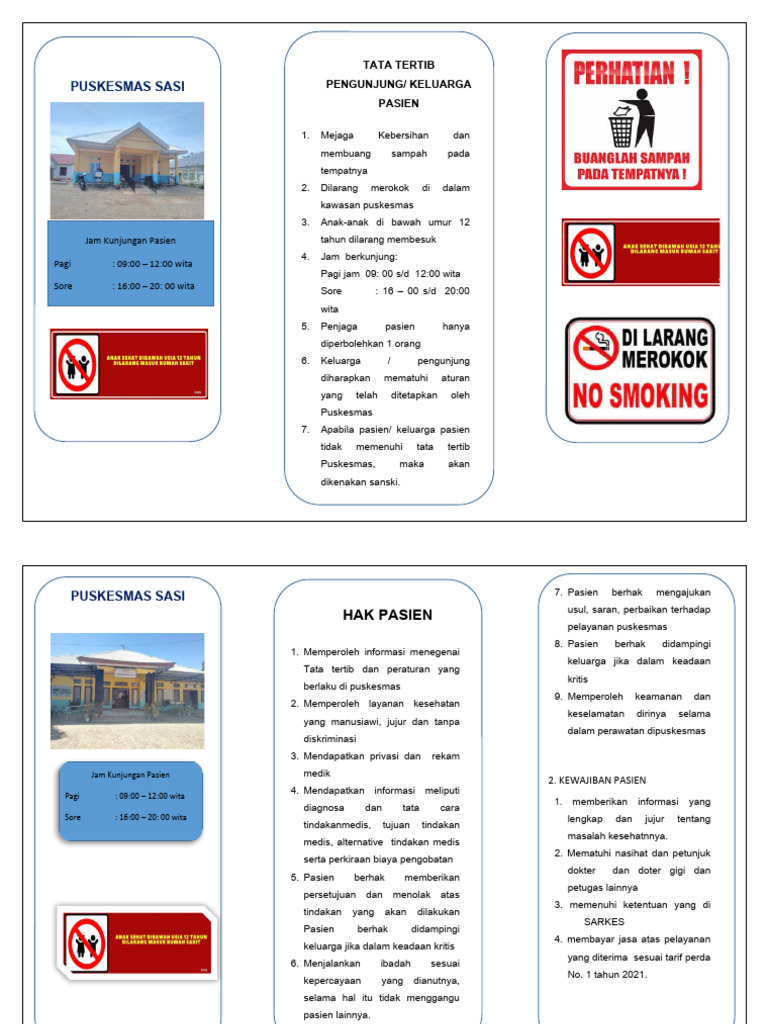 Tata Tertib dan Hak Pasien Puskesmas Sasi | PDF