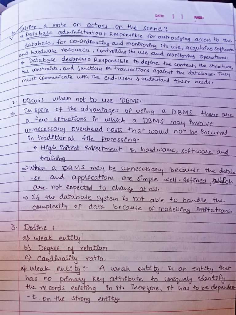 DBMS IA-1 and Assignment Questions | PDF