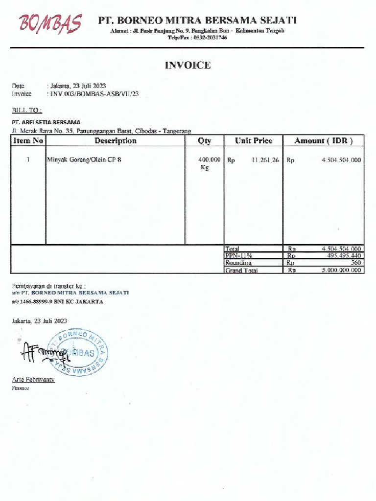 Inv 003 Bmbs-Asb | PDF