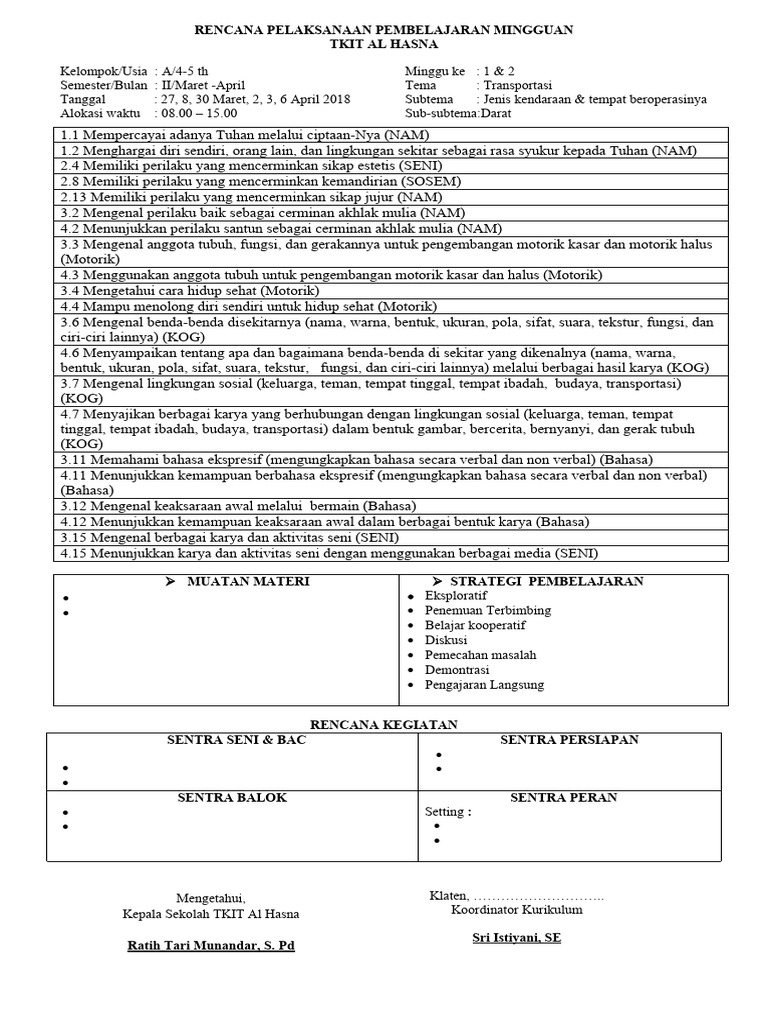 Contoh RPPM (Kosong) | PDF