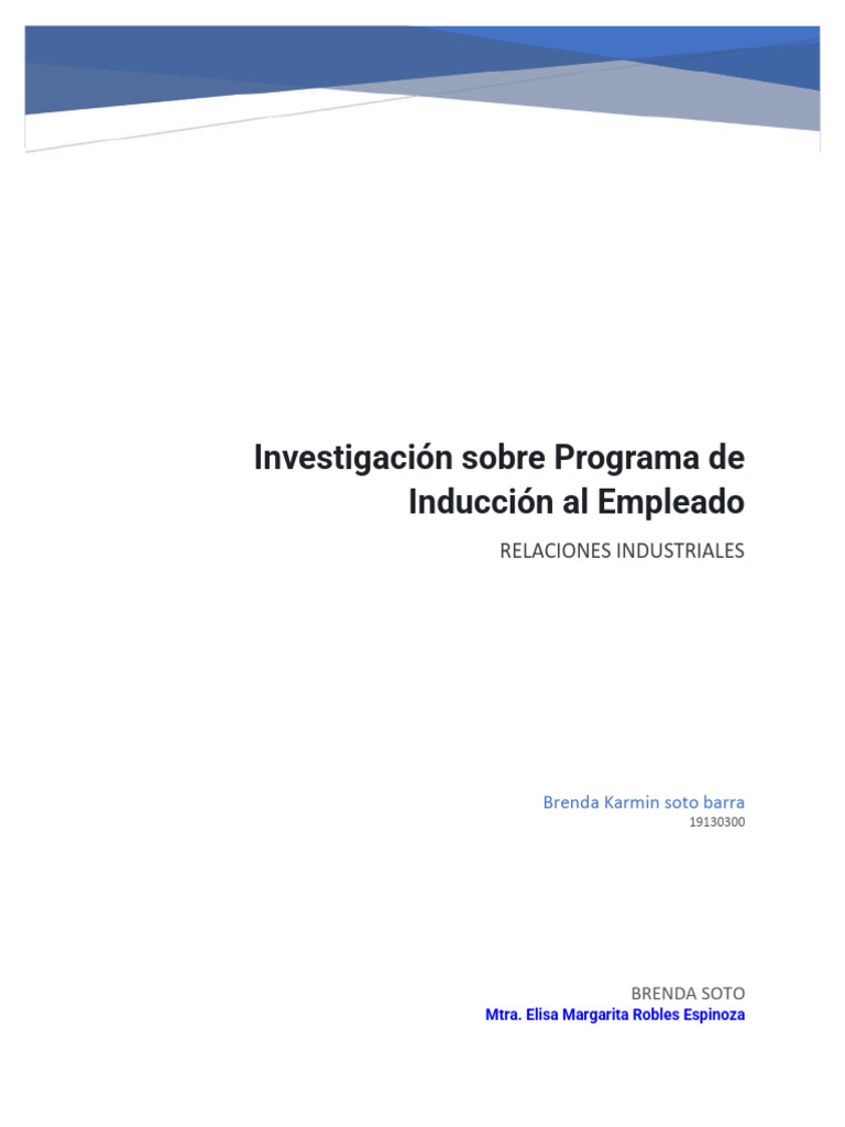 3 1 Programa De Inducción Al Empleado Descargar Gratis Pdf