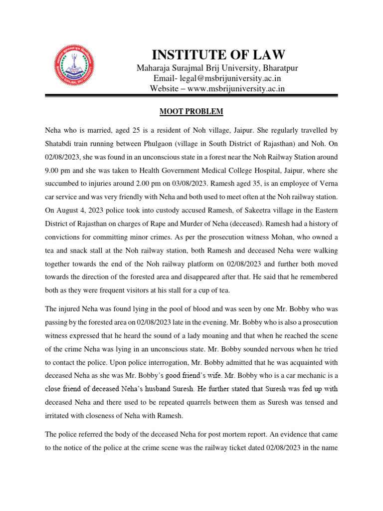 Moot Problem | PDF | Crime Scene