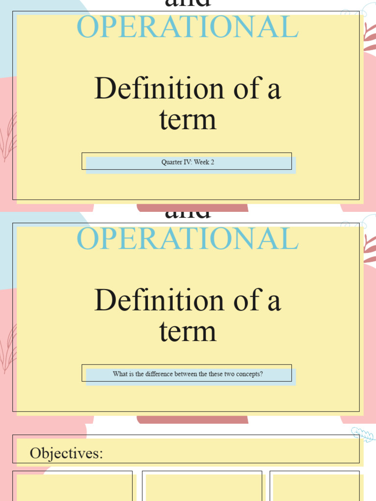 Technical vs. Operational Definitions | PDF | Adjective | Verb