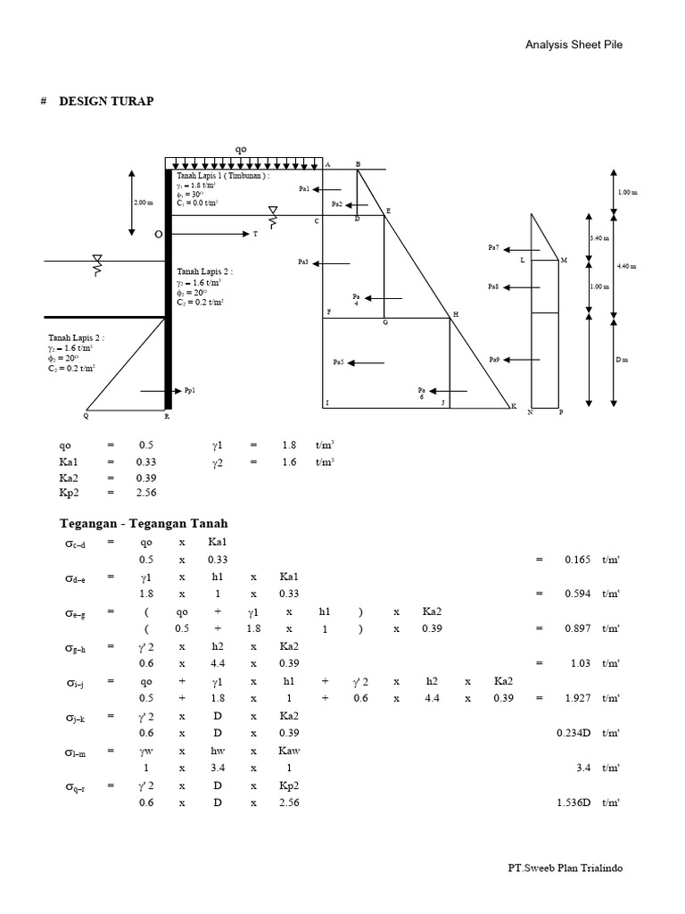 Analysis Sheet Pile 1 Pdf