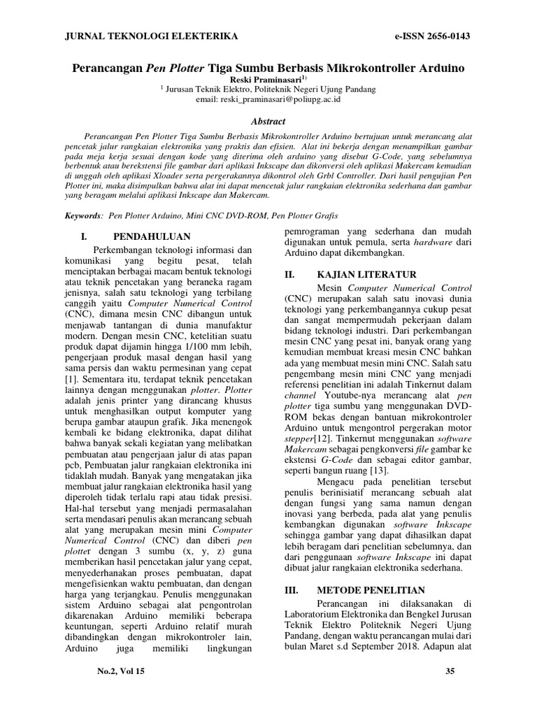 Perancangan Pen Plotter Tiga Sumbu Berba | PDF