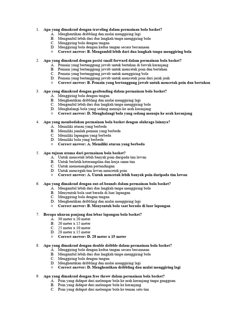 Istilah dan Aturan Dasar Bola Basket | PDF