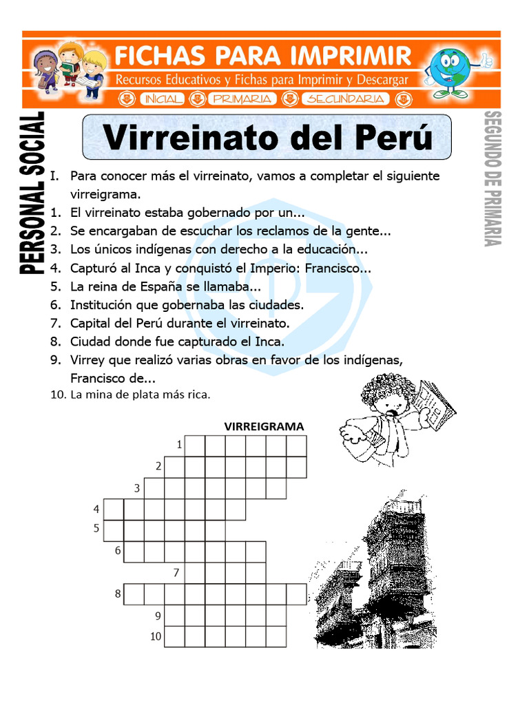 Ficha de Virreinato Del Peru para Segundo de Primaria | PDF