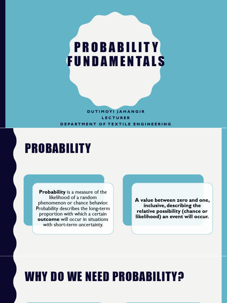 Probability Fundamentals | PDF | Probability | Statistics