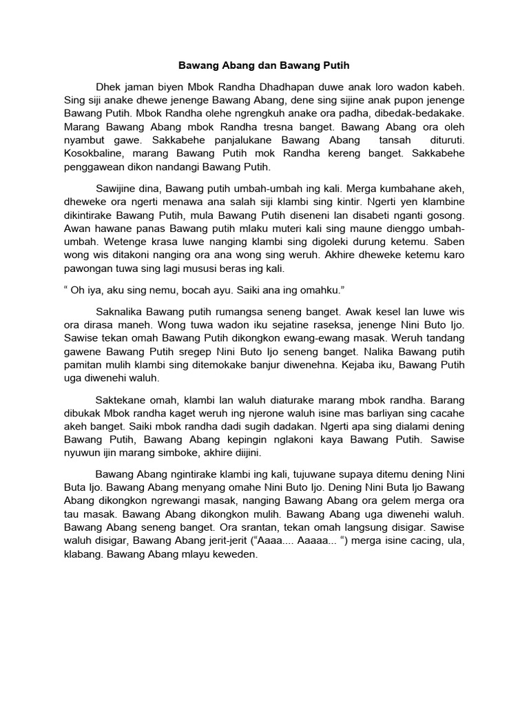 Bawang Abang Dan Bawang Putih | PDF