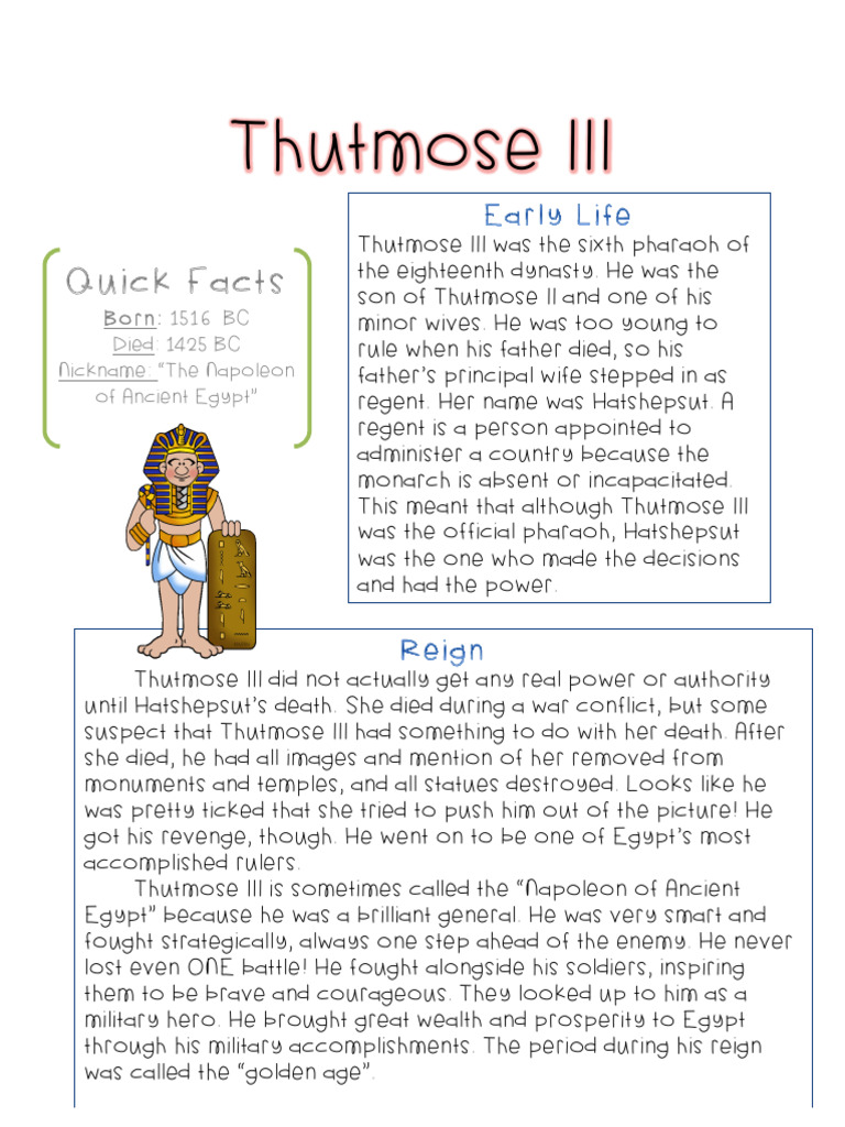 Thutmose IIIAnswer Key | PDF | Hatshepsut | Ancient Africa