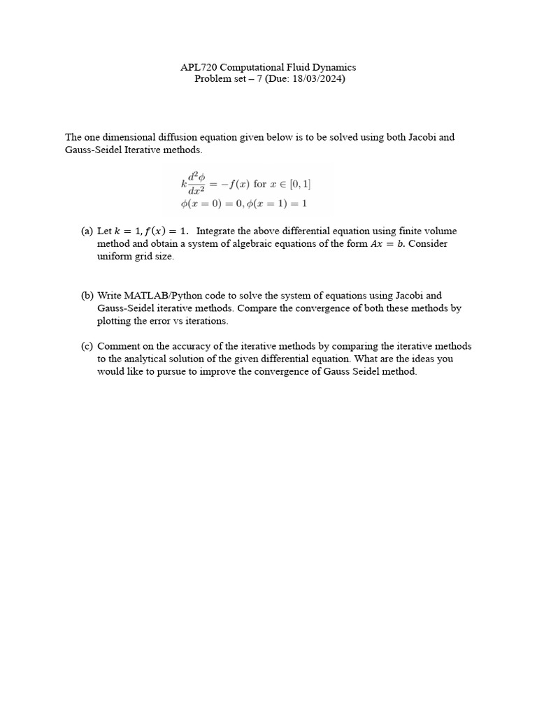 APL720 CFD Lab7 | PDF