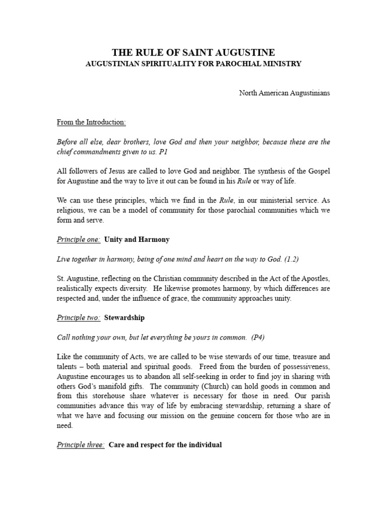 The Rule of Saint Augustine: Augustinian Spirituality For Parochial ...