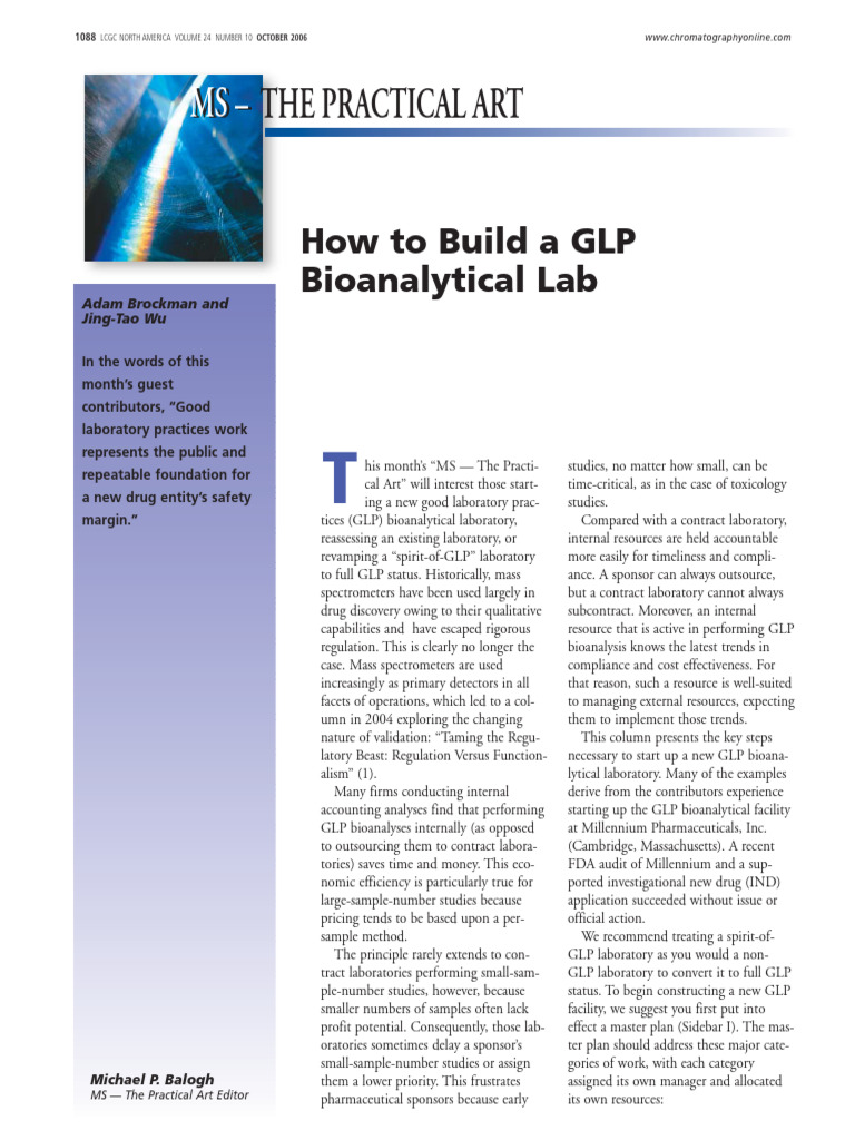 How To Build A GLP | PDF | Audit | Laboratories