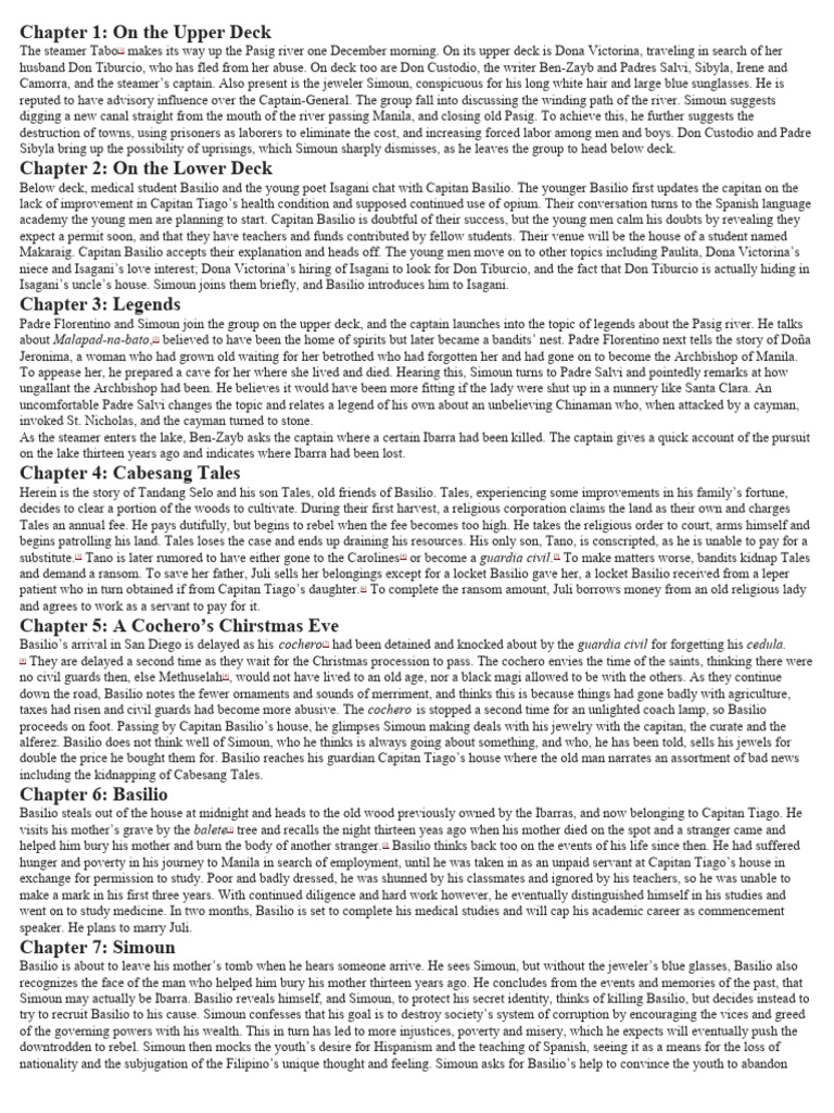 El Filibusterismo Chapter Summaries | PDF