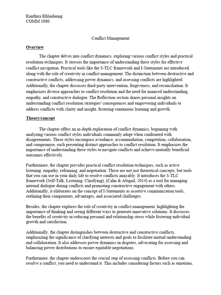 Conflict Management | PDF | Conflict Resolution | Negotiation