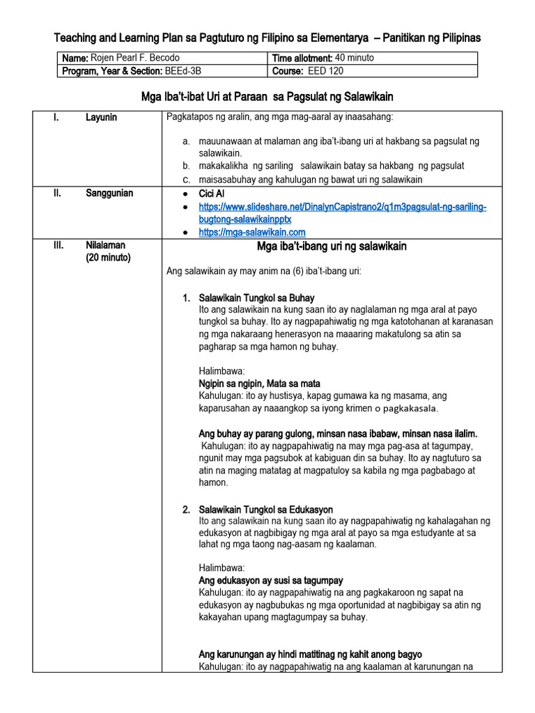 Becodo, TLP in Filipino | PDF