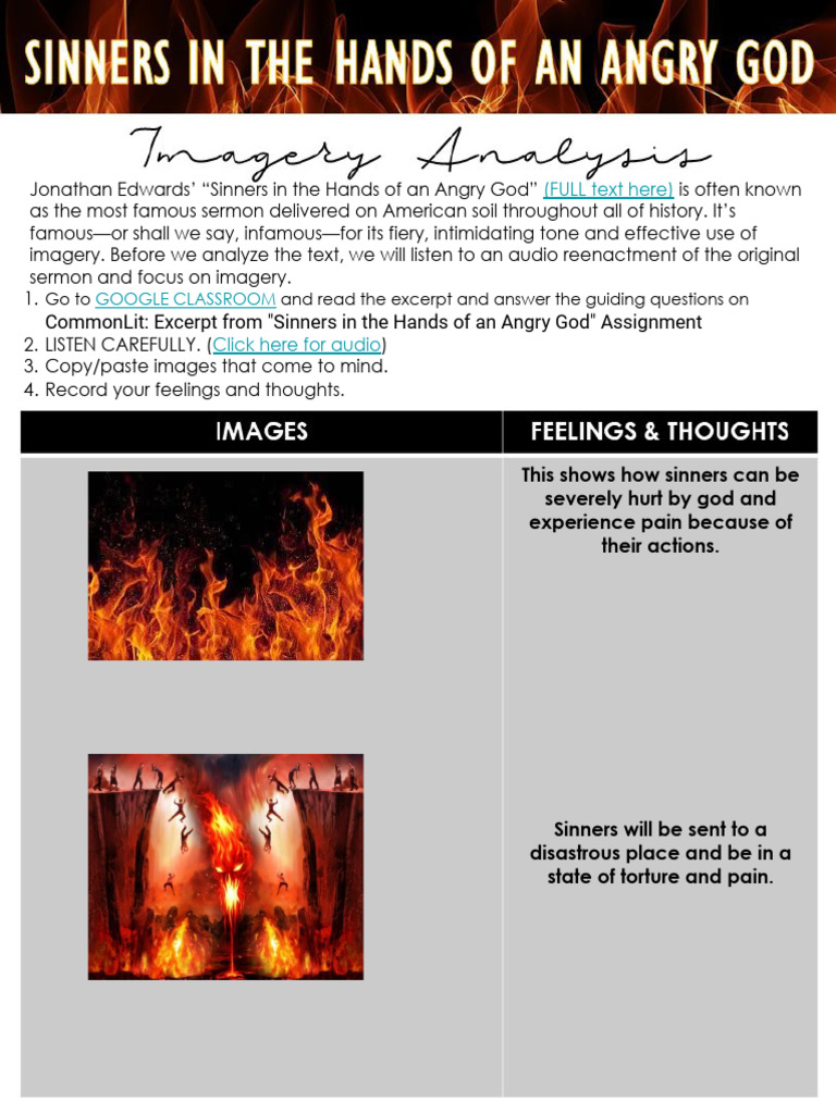 SINNERS Analysis Activities | PDF | Sin | Hell