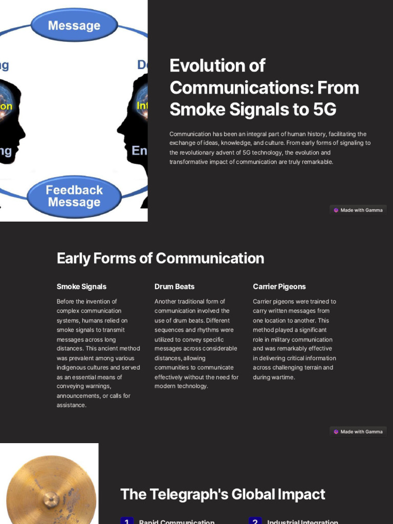 Evolution of Communication: Smoke Signals to 5G | PDF | Communication ...